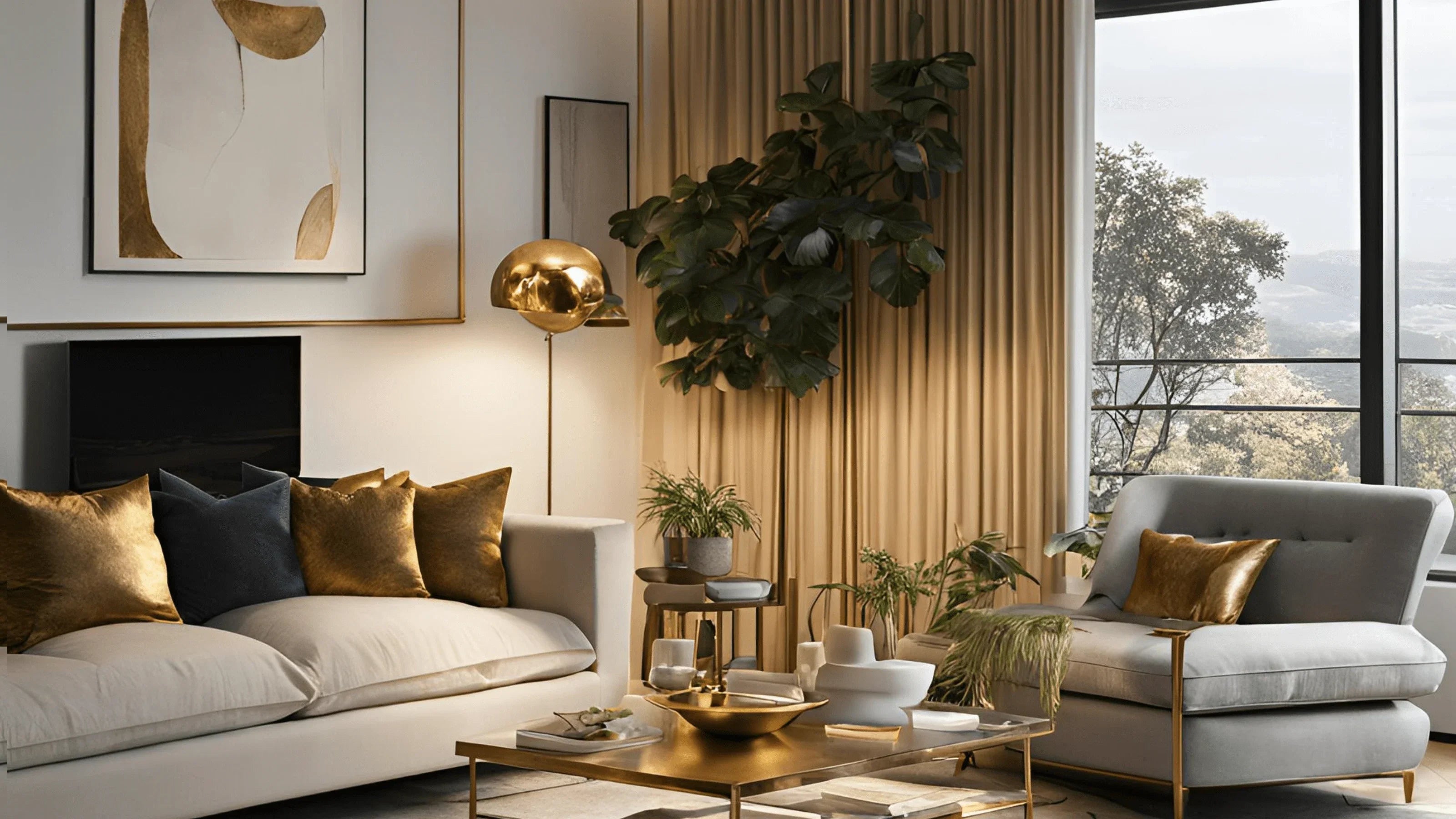 Golden Floor Lamp: Gold Floor Lighting | Lustria