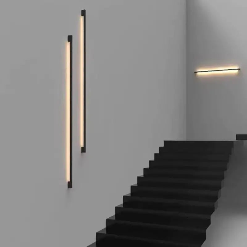 Modern Vertical Black LED Wall Light Linear Design Elegance – Lustria