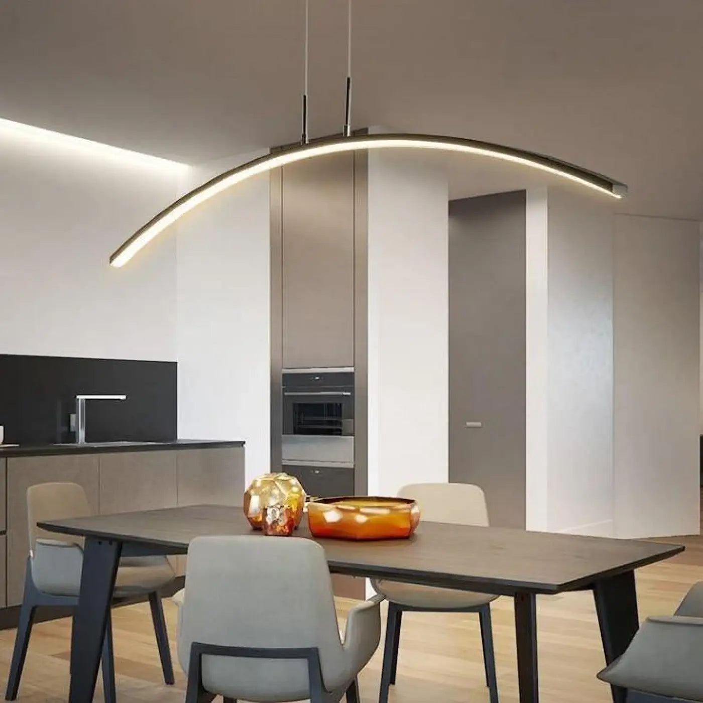 Curved LED Kitchen Design Pendant Light – Lustria